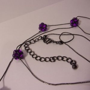 Jewelry | Floating Purple Rhinestone Ball Bead Necklace | Poshmark